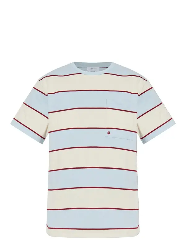 Alexander McQueen T-shirt With Pocket - Light Blue