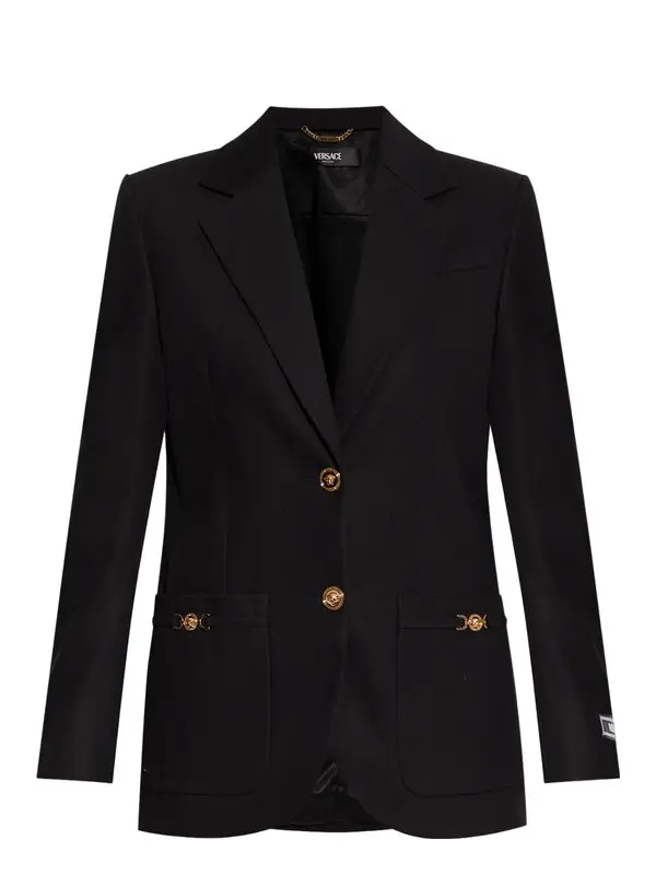 Versace Mixed Fabric Blazer - Black
