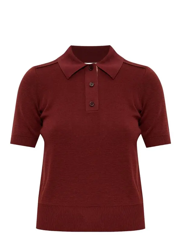 Burberry Wool Polo Shirt - Burgundy