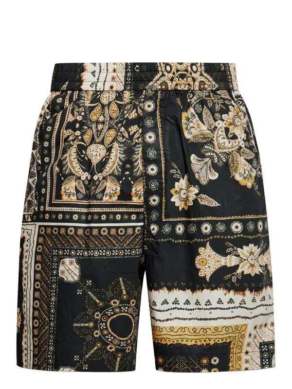 MARANT Patterned Organic Cotton Shorts - Black