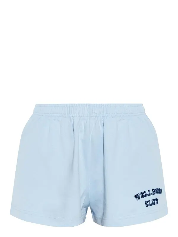 SPORTY & RICH Wellness Club Logo Shorts - Light Blue