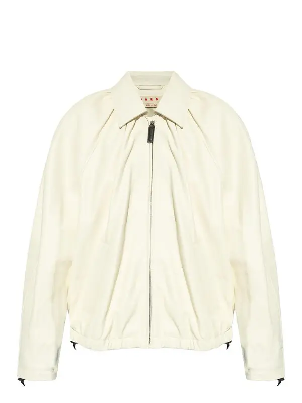 Marni Lambskin Leather Jacket - Cream