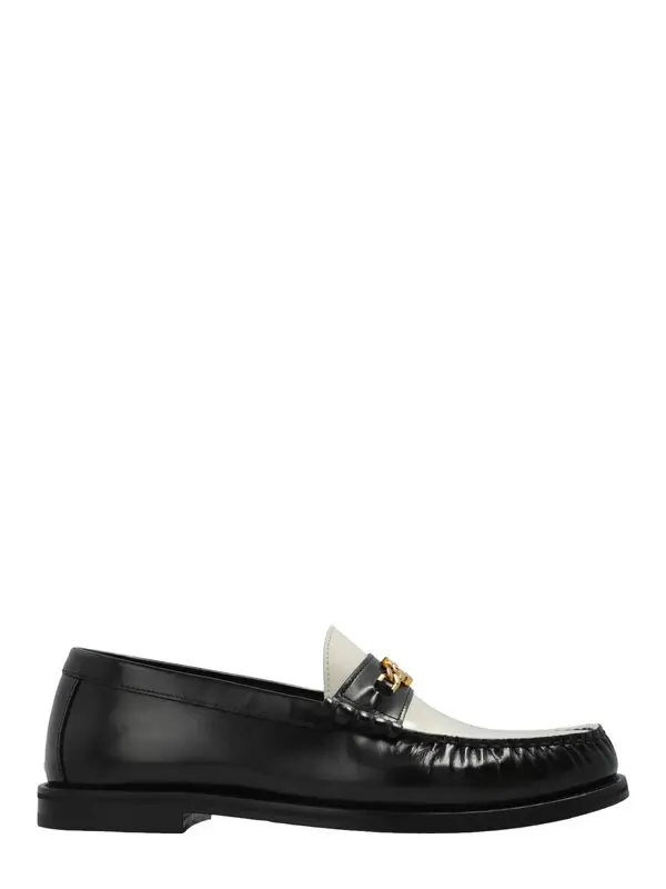 Amiri Two Tone Ma Chain Leather Loafers - Black