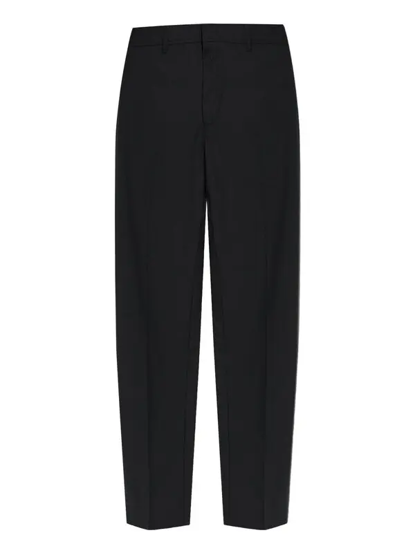 Emporio Armani Wool Pleated Trousers - Black