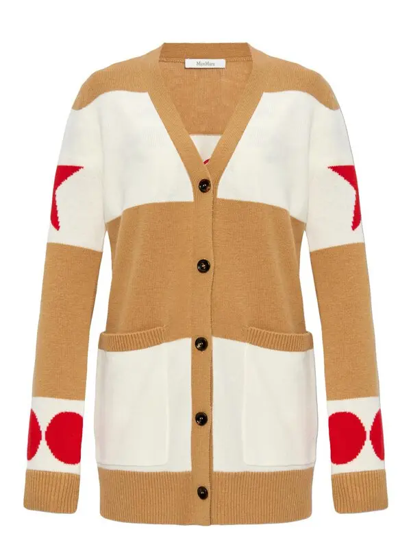 Max Mara Valido Wool Cashmere Cardigan - Beige