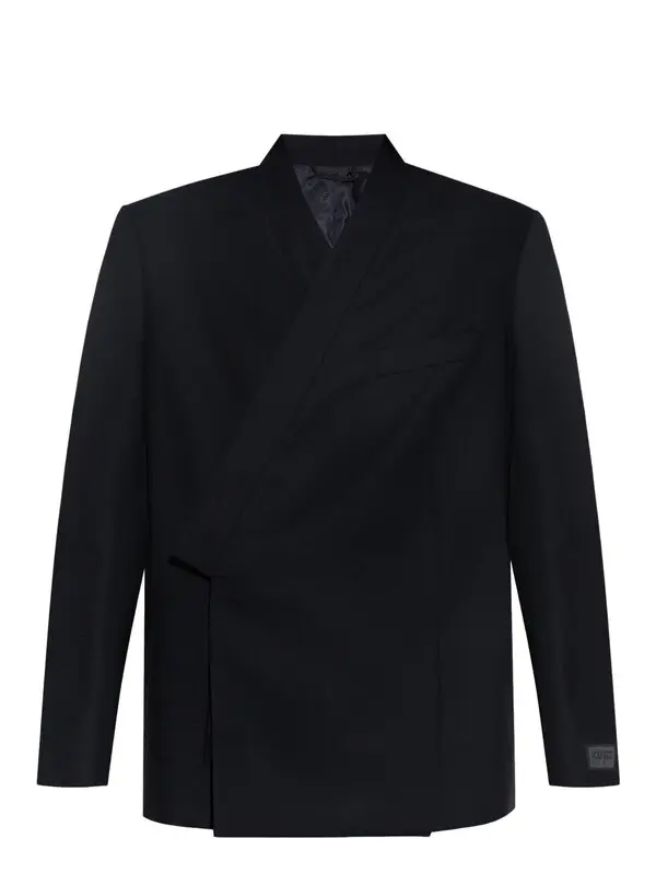 Kenzo Wool Asymmetrical Blazer - Black
