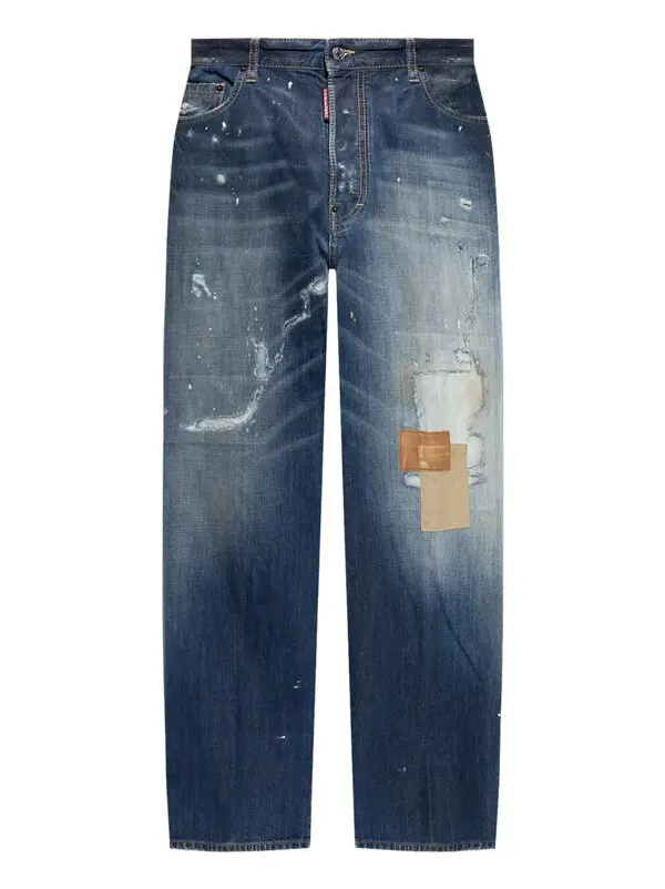 Dsquared2 Loose Wide-leg Jeans - Navy Blue