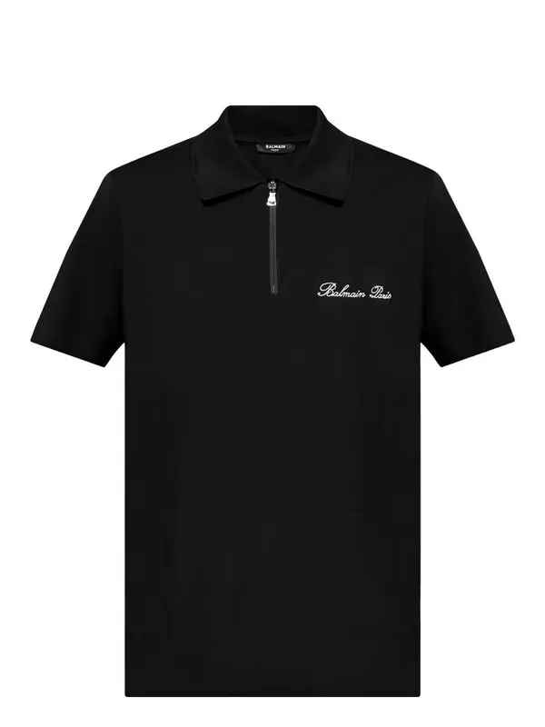 Balmain Polo With Logo - Black