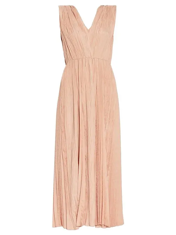 FORTE_FORTE Pleated Midi Dress - Pink