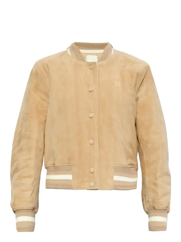 Givenchy Lambskin Suede Bomber Jacket - Beige