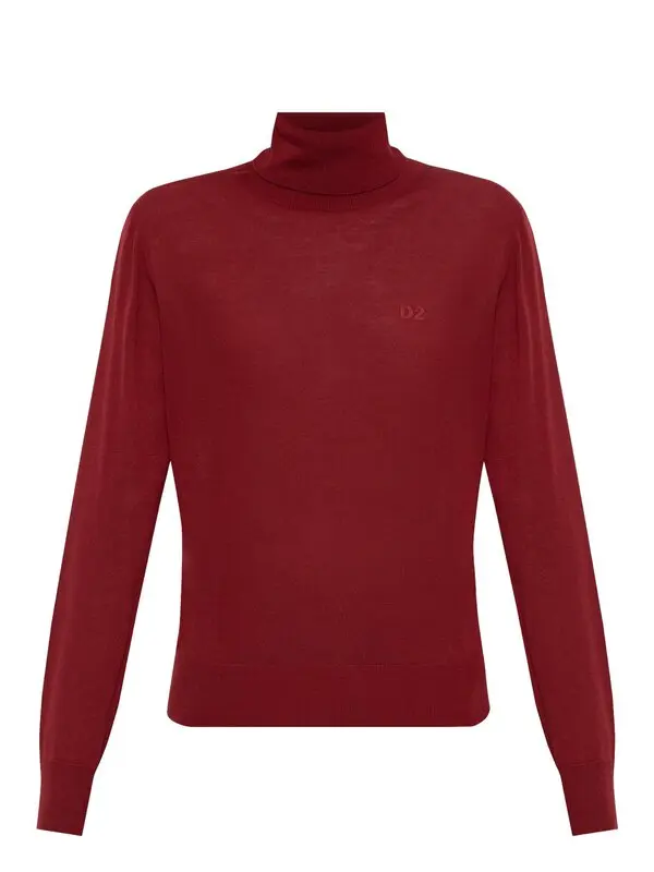 Dsquared2 Wool Turtleneck Sweater - Burgundy