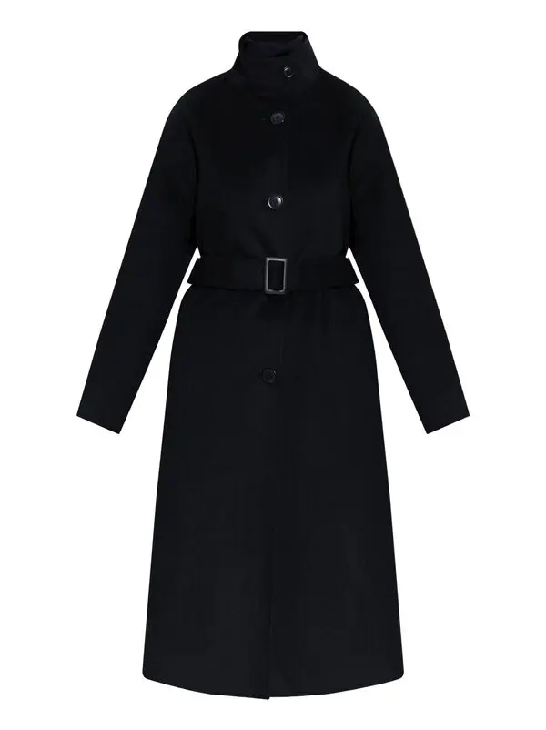 Emporio Armani Stand-up Collar Coat - Navy Blue