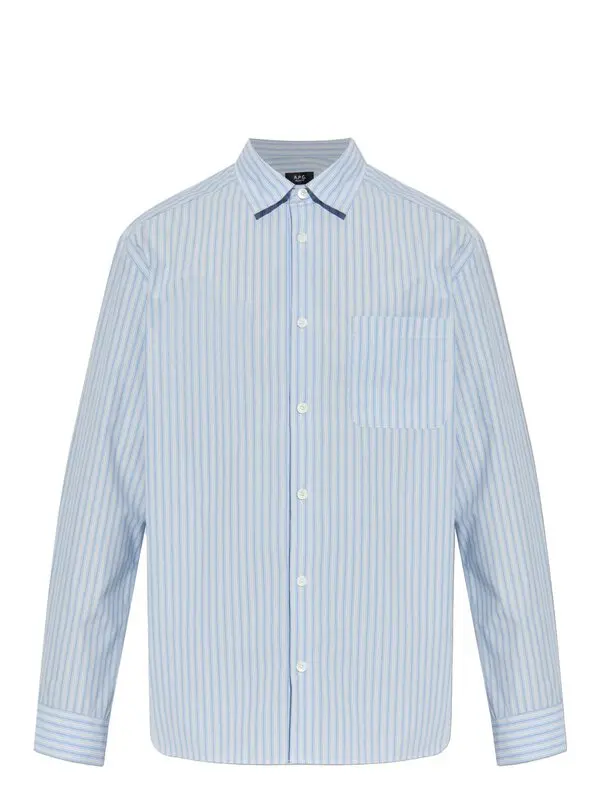 A.p.c. Shirt With Striped Pattern - Light Blue