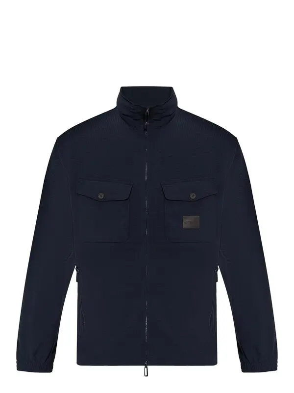 Emporio Armani Jacket With Logo Patch - Navy Blue