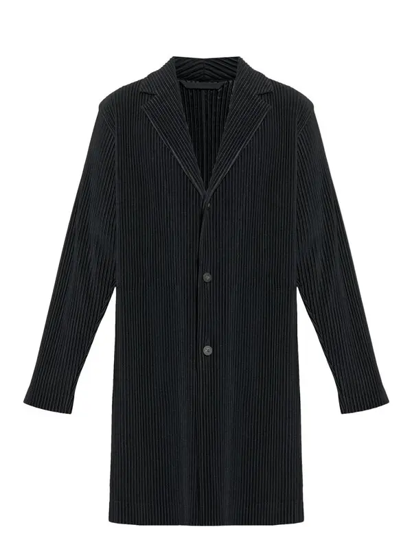 Issey Miyake Pleated Coat - Black