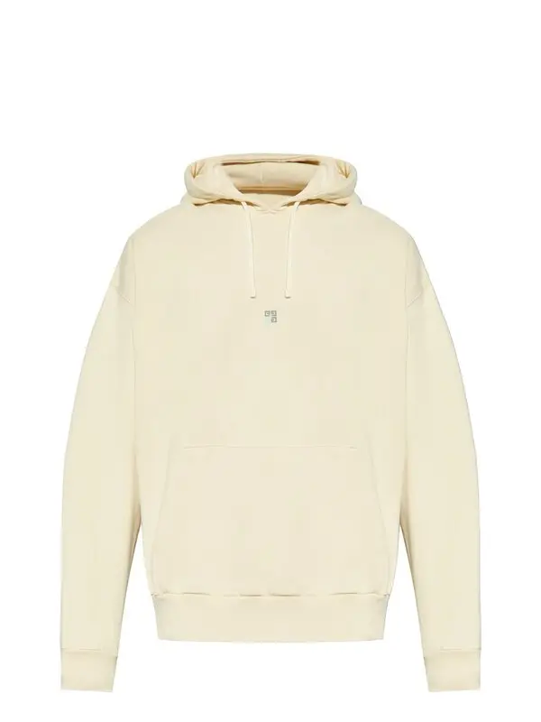 Givenchy Embroidered Logo Cotton Hoodie - Cream