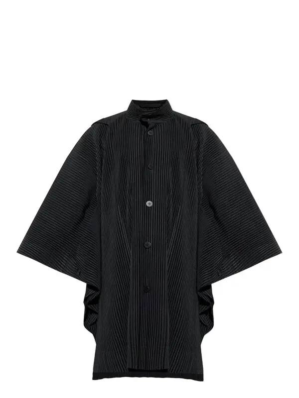 Issey Miyake Pleated Coat - Black