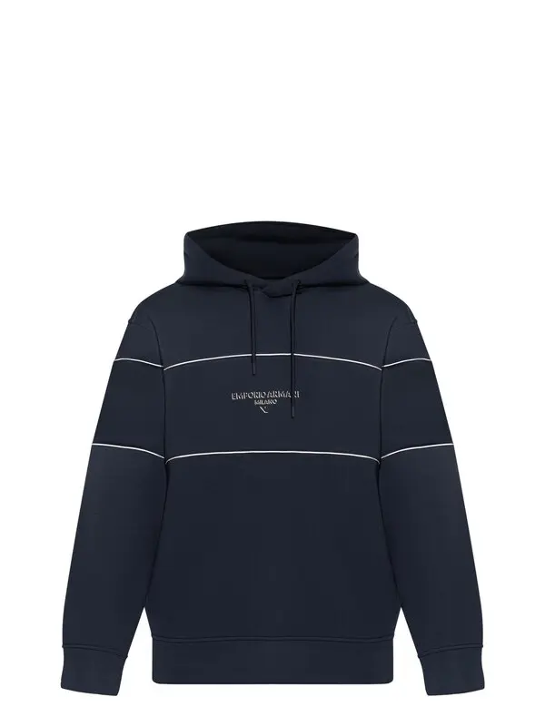Emporio Armani Milano Modal Hooded Sweatshirt - Navy Blue