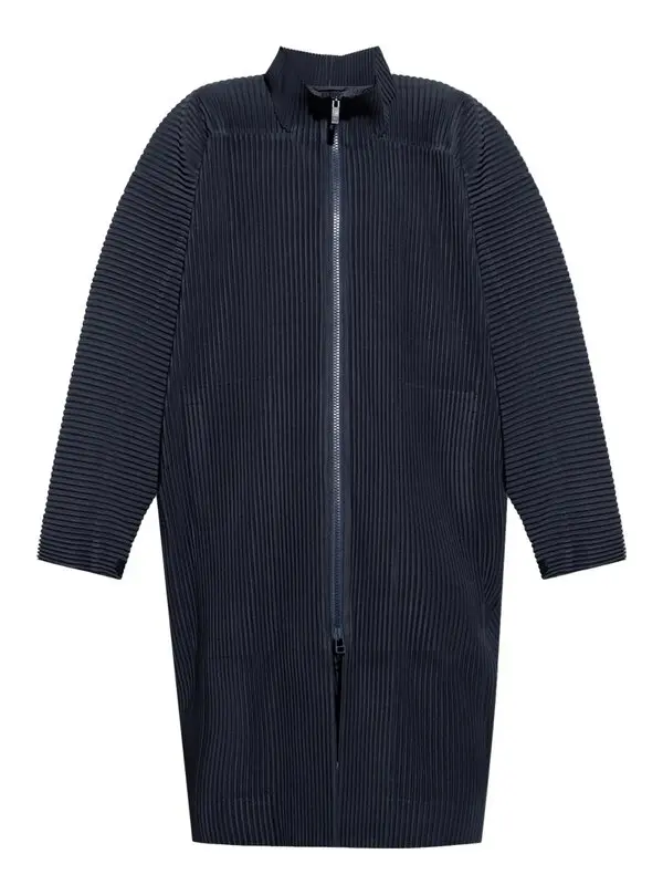Issey Miyake Pleated Coat - Navy Blue