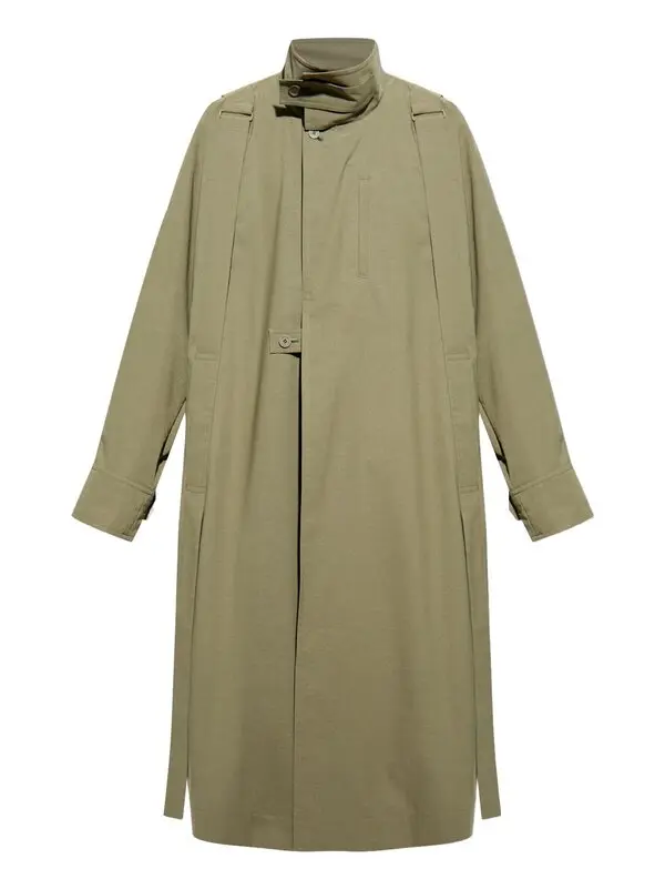 Issey Miyake Stand Collar Coat - Green