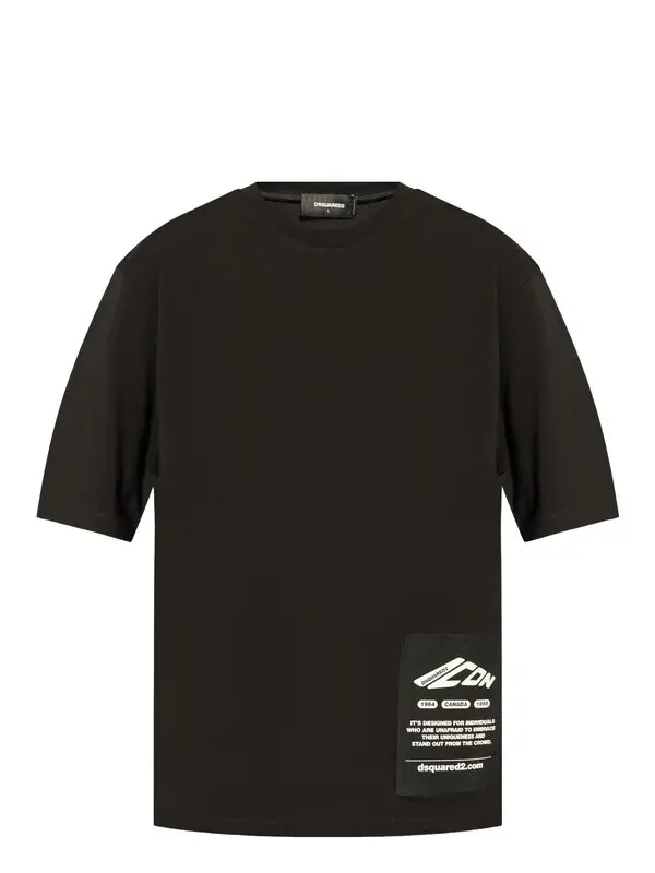 Dsquared2 T-shirt With Logo Patch - Black