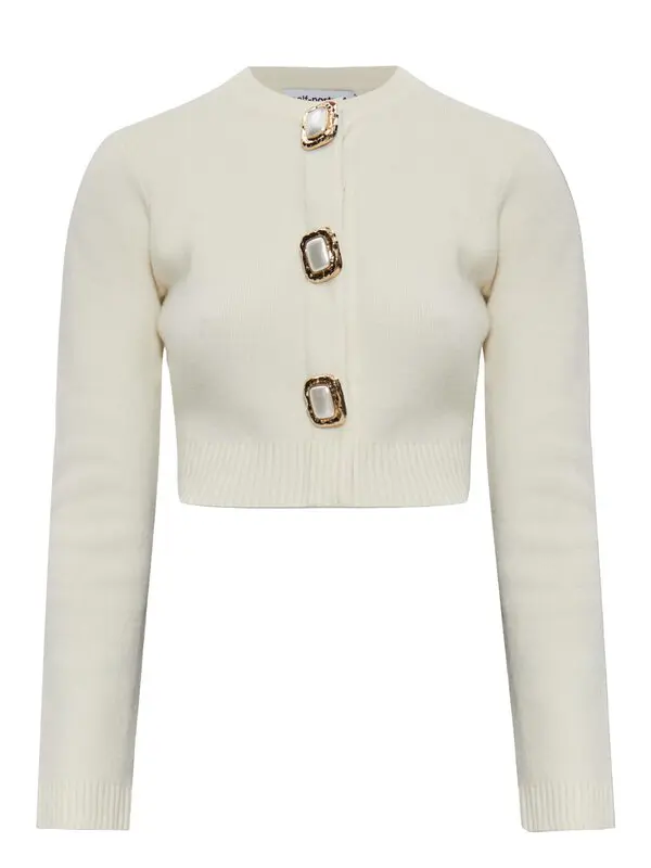 SELF-PORTRAIT Short Cardigan - Cream
