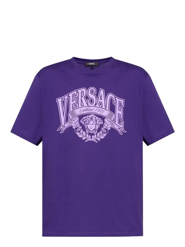 Versace T-shirt With Print - Purple