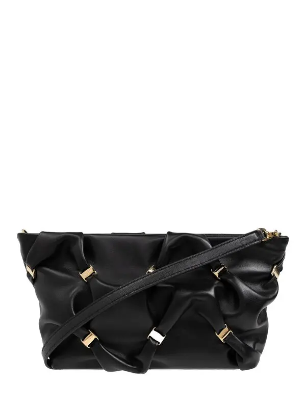 FERRAGAMO Lamb Leather Shoulder Bag - Black