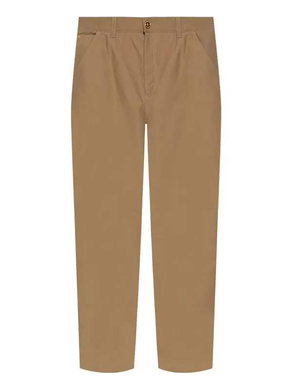 Versace Cotton Trousers With Multiple Pockets - Brown