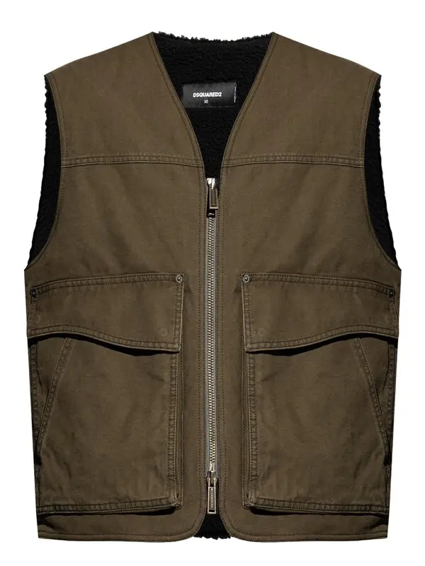 Dsquared2 Vest With Pockets - Green