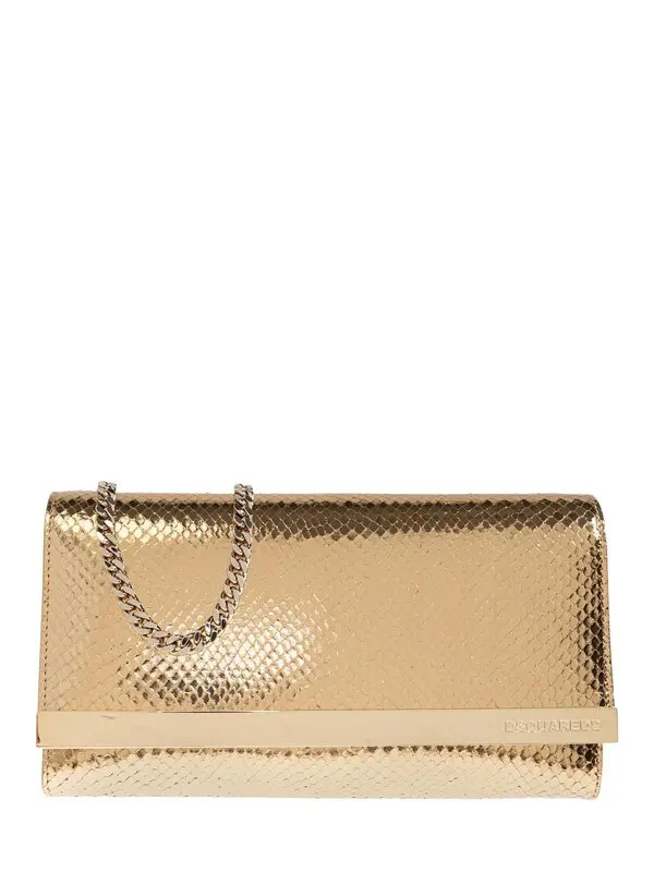 Dsquared2 Embossed Leather Clutch - Gold