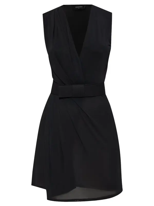 Dsquared2 Sleeveless Mini Dress With Belt - Black