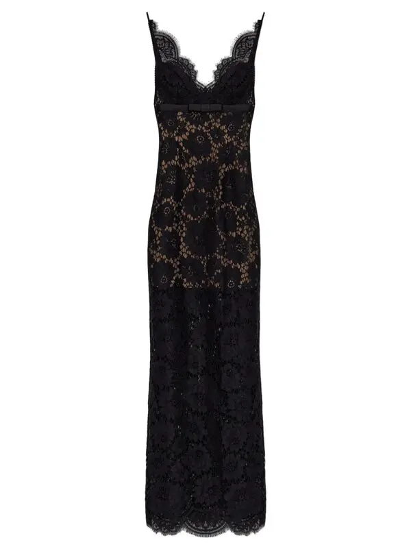 SELF-PORTRAIT Lace Midi Dress - Black
