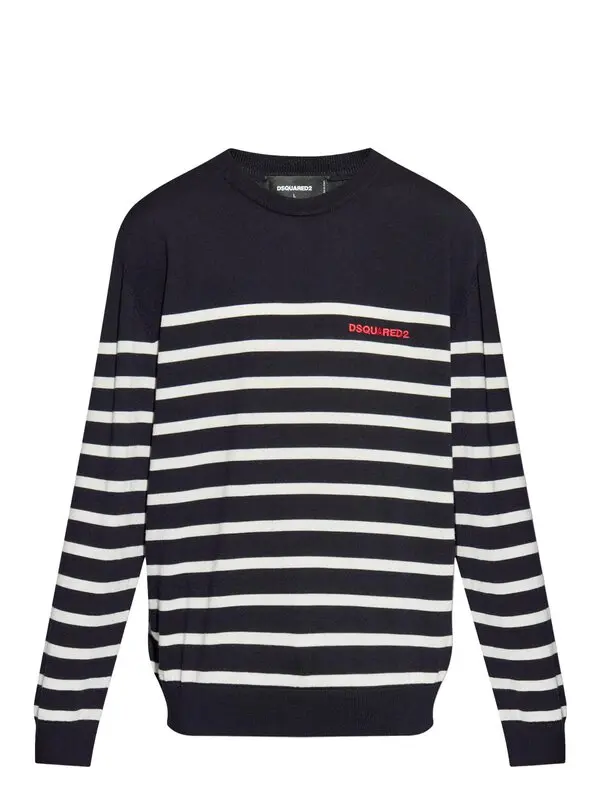 Dsquared2 Logo Wool Sweater - Navy Blue