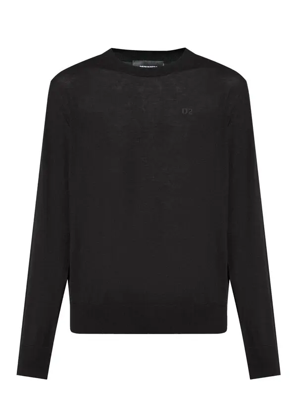 Dsquared2 Sweater With Embroidered Logo - Black