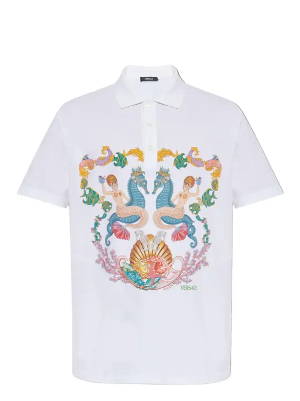 Versace Polo With Logo - White