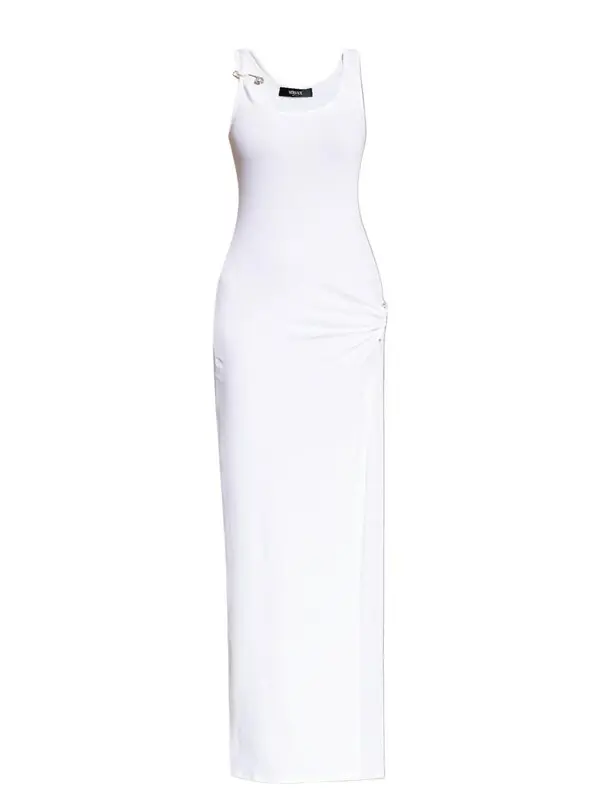 Versace Front-slit Bodycon Dress - White