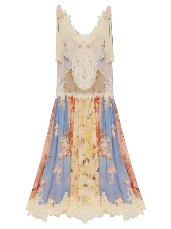 Zimmermann Dress With Lace Inserts - Multicolour