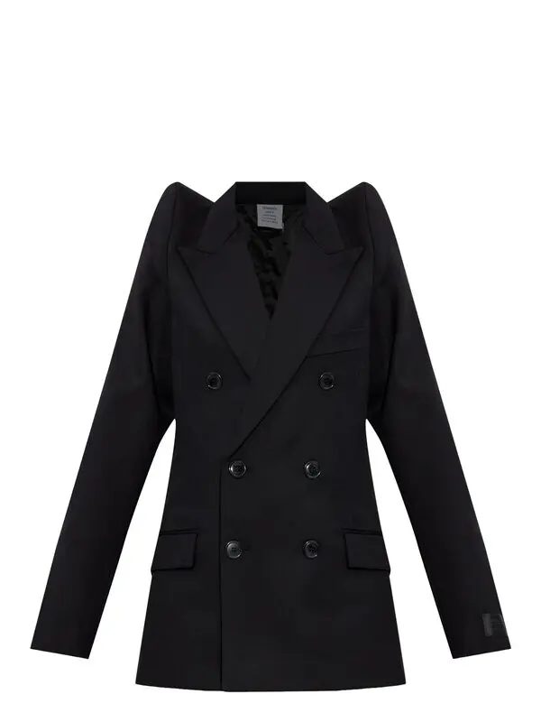 Vetements Wool Double-breasted Blazer - Black