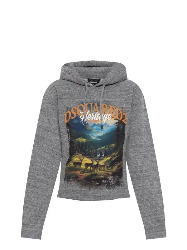 Dsquared2 Printed Cotton Sweatshirt - Grey
