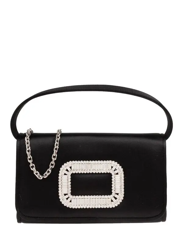 ROGER VIVIER Pilgrim Micro Satin Handbag - Black