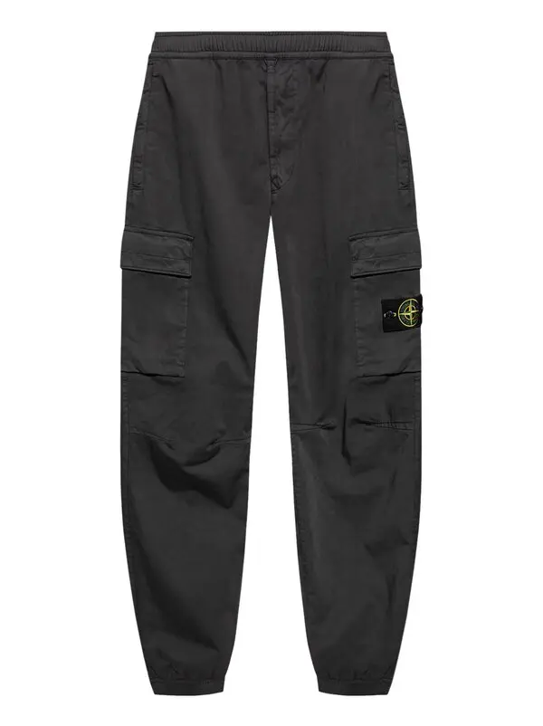 Stone Island Trousers With Sewn-on Emblem - Grey