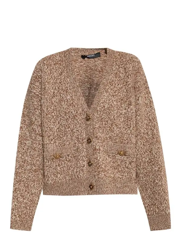 Versace Cardigan With Decorative Appliqués - Beige
