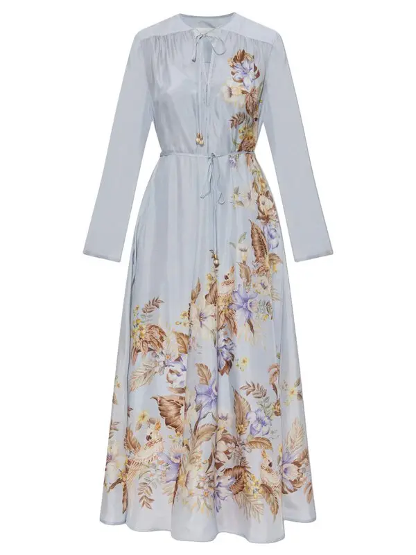 Zimmermann Floral Maxi Dress - Light Blue