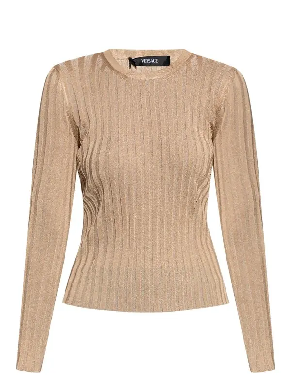 Versace Ribbed Top - Beige