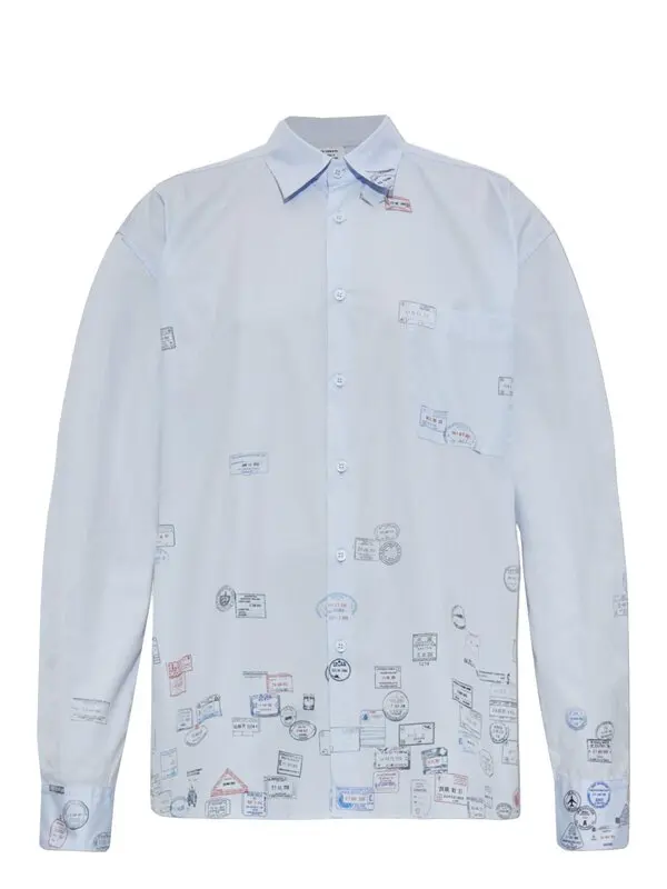 Vetements Printed Long-sleeved Shirt - Light Blue