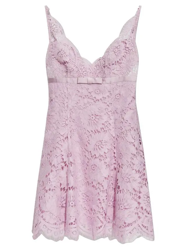 SELF-PORTRAIT Lace Strappy Dress - Pink
