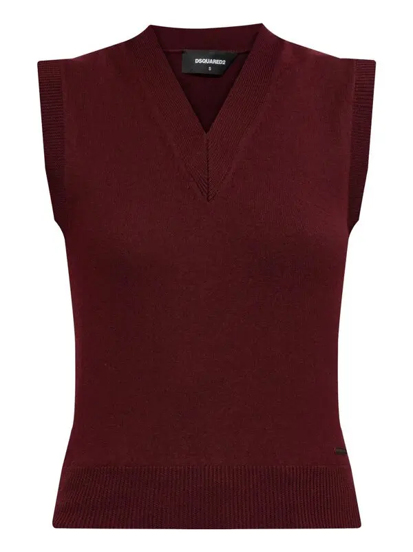 Dsquared2 Wool Vest - Burgundy