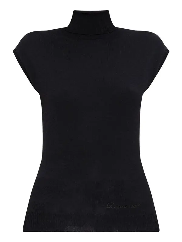 Dsquared2 Sleeveless Turtleneck Sweater - Black
