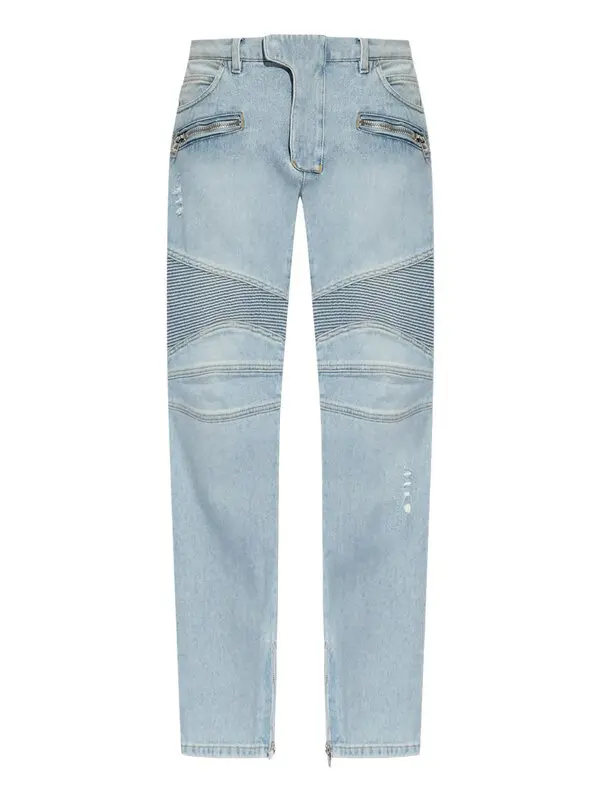 Balmain Logo Jeans - Light Blue